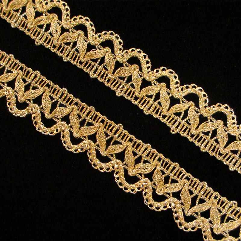 756 Metallic Gimp Trim "lace Gimp" Antique-gold - 7/8" (22mm), Metallic ...