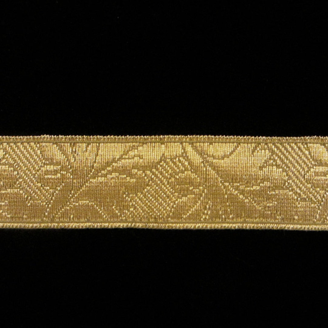 850.2 Metallic Galloon Trim "oak Leaf" - 1" (25mm), Oak Leaf Trim, Gold ...