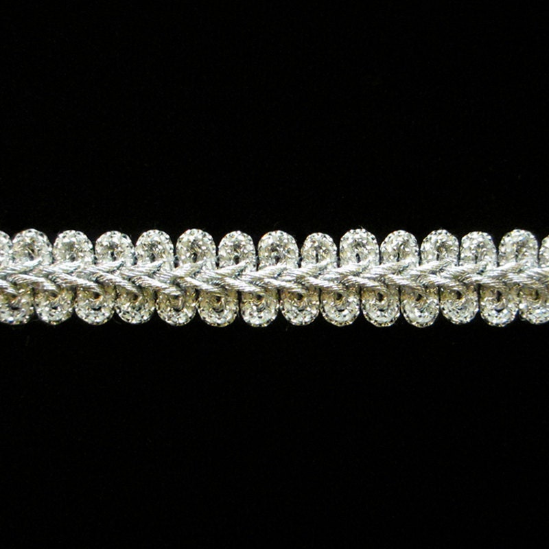 624.3 Metallic Gimp Trim - "ram's Horn" - Bright Silver - 1/2" (12mm ...