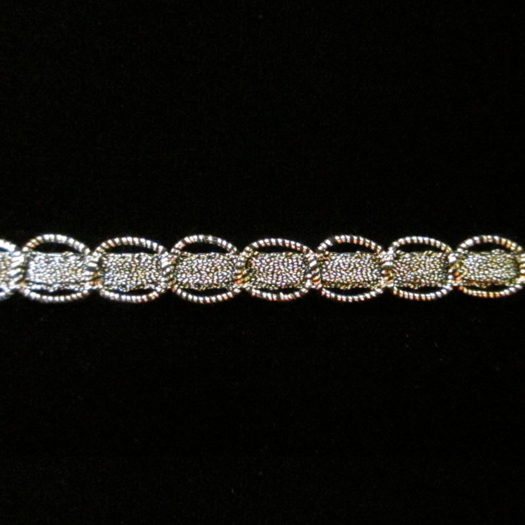 609.4 Metallic Gimp Trim - "circles" Antique-silver - 3/8" (9mm ...