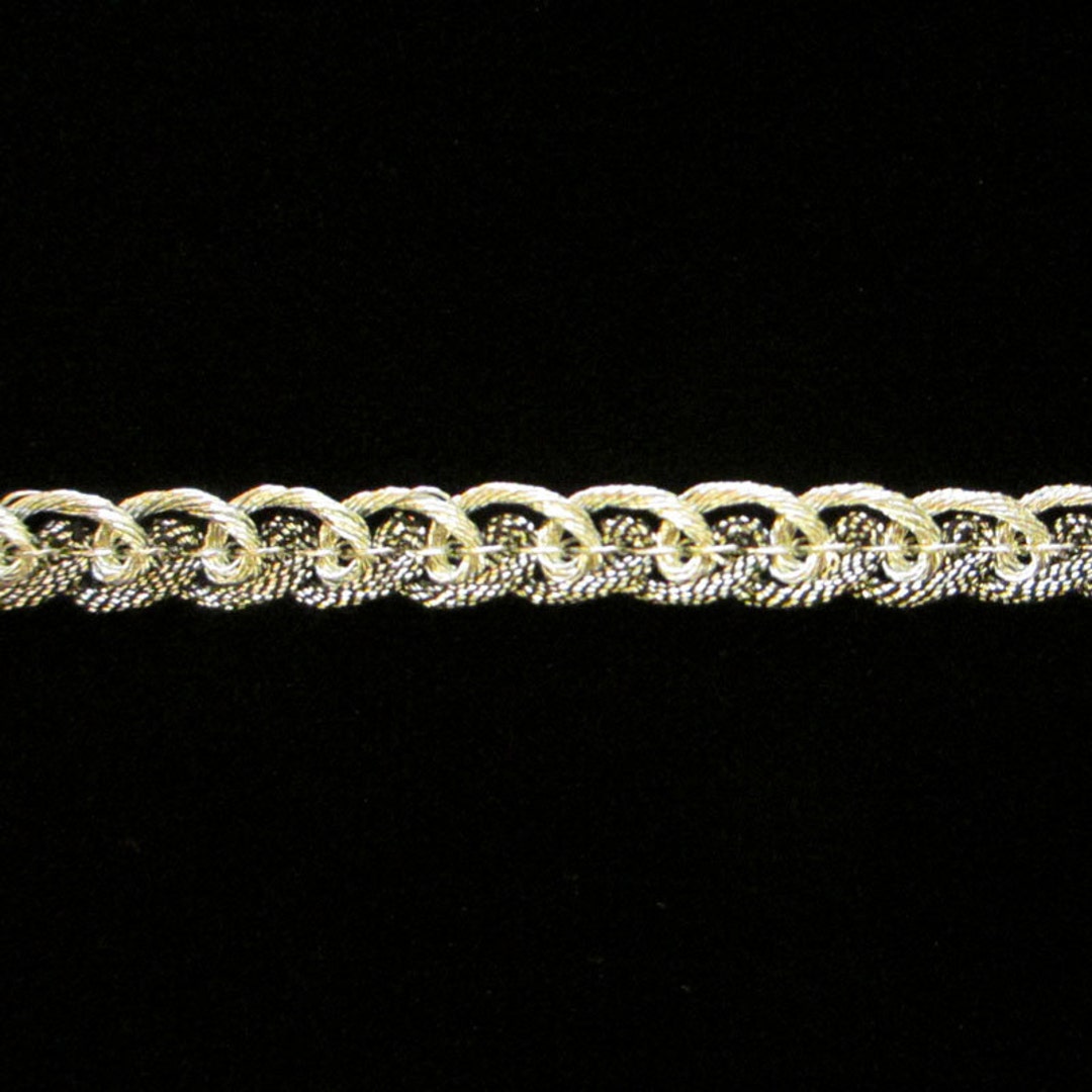 631.2 Metallic Gimp Trim - "pretzel" Silver - 1/4" (6mm), Silver Gimp ...