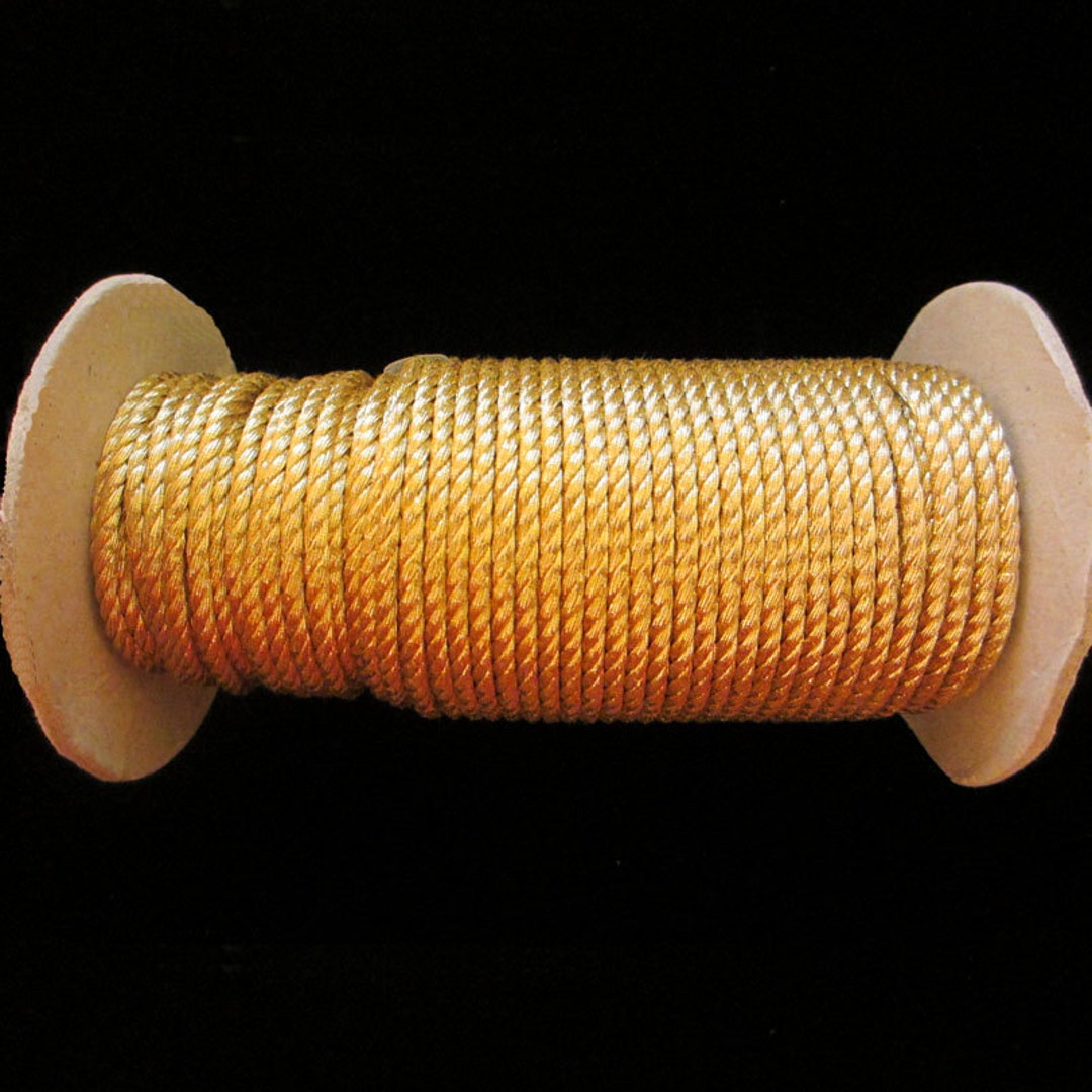 20.1 Cord Bright Gold 1/8" (3mm), Metallic Gold Cord, Gold Metallic ...