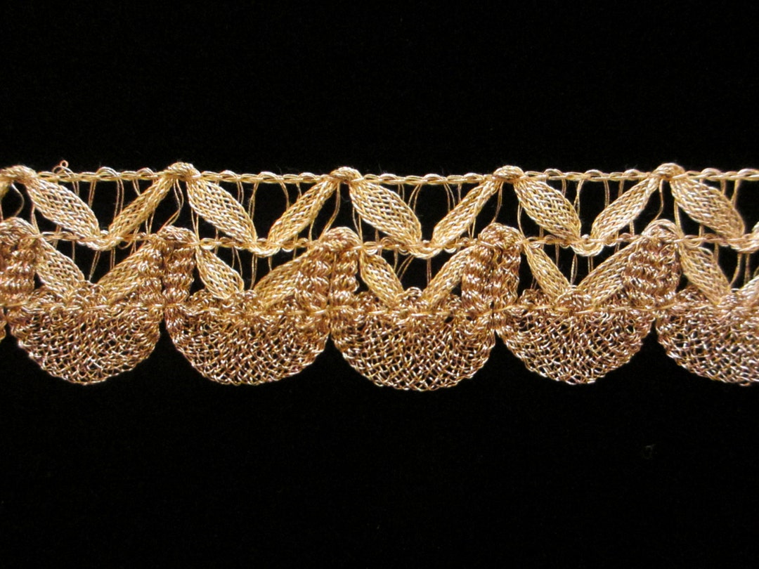 569 Metallic Lace Trim "baroque" 1-1/4" (32mm), Metallic Lace Trim ...