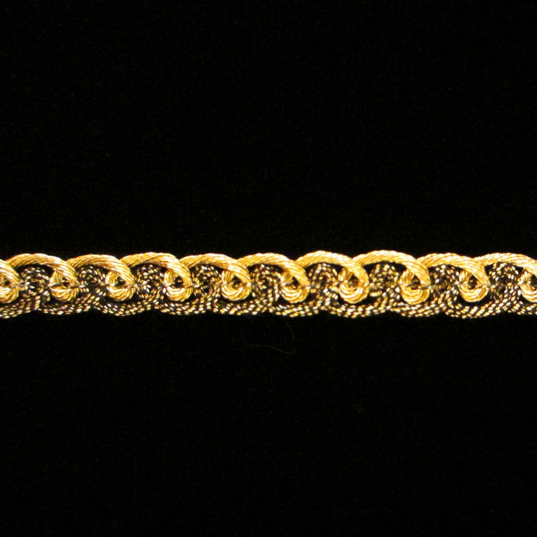 631.1 Metallic Gimp Trim - "pretzel" Gold - 1/4" (6mm), Gold Metallic ...