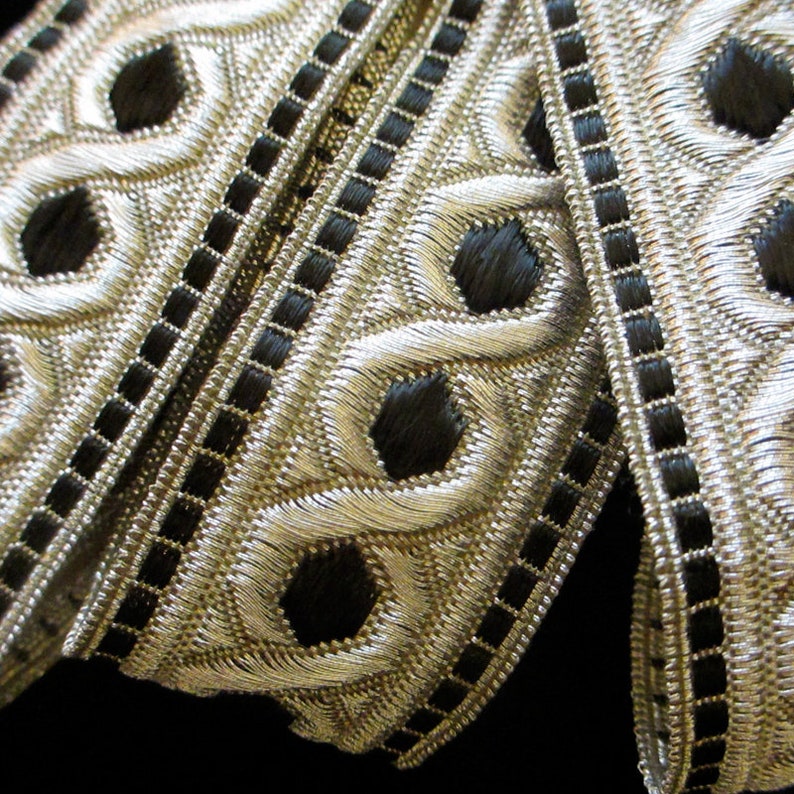 803.2 Metallic Galloon Trim hex With Border Black - Etsy