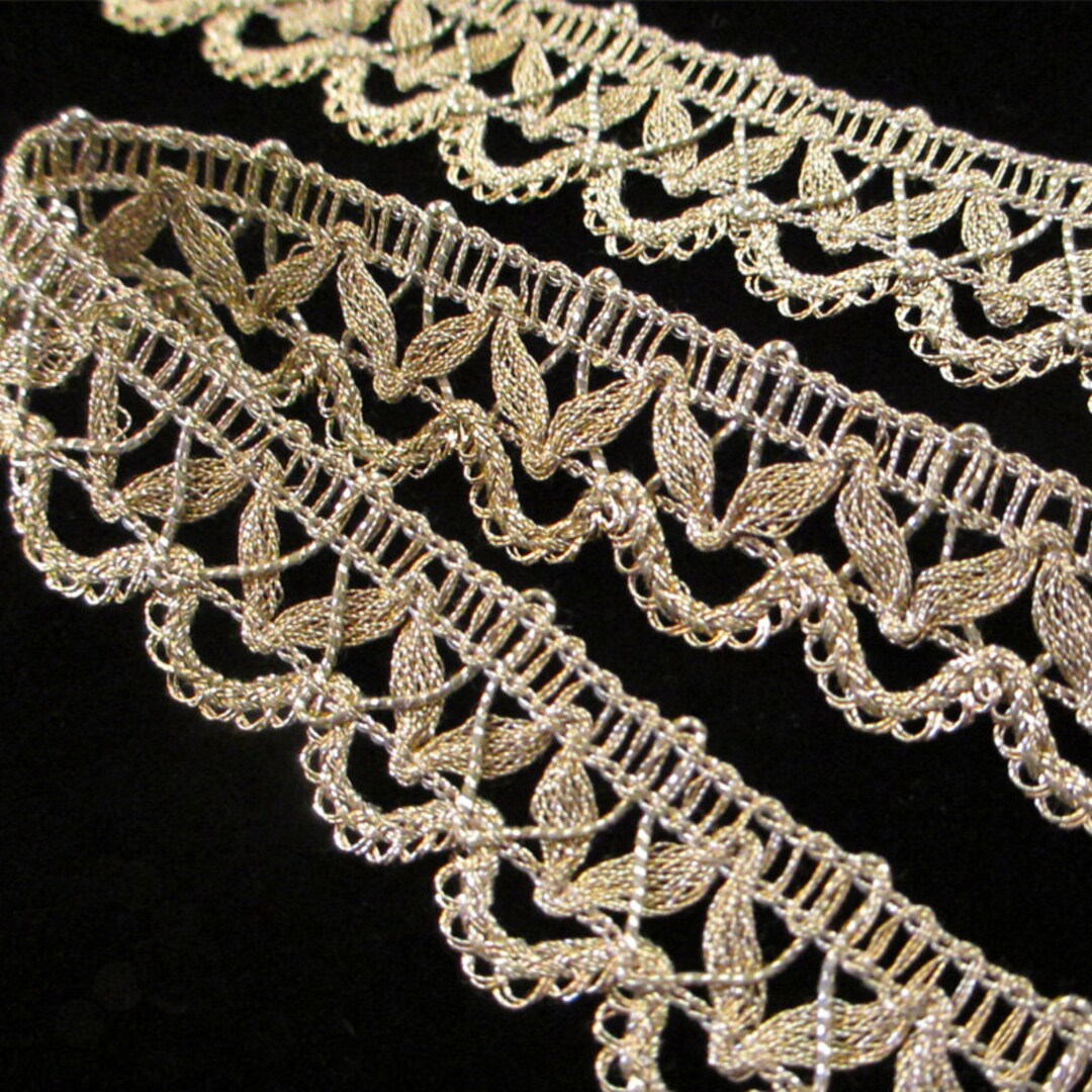 756 Metallic Gimp Trim "lace Gimp" Antique-gold - 7/8" (22mm), Metallic ...