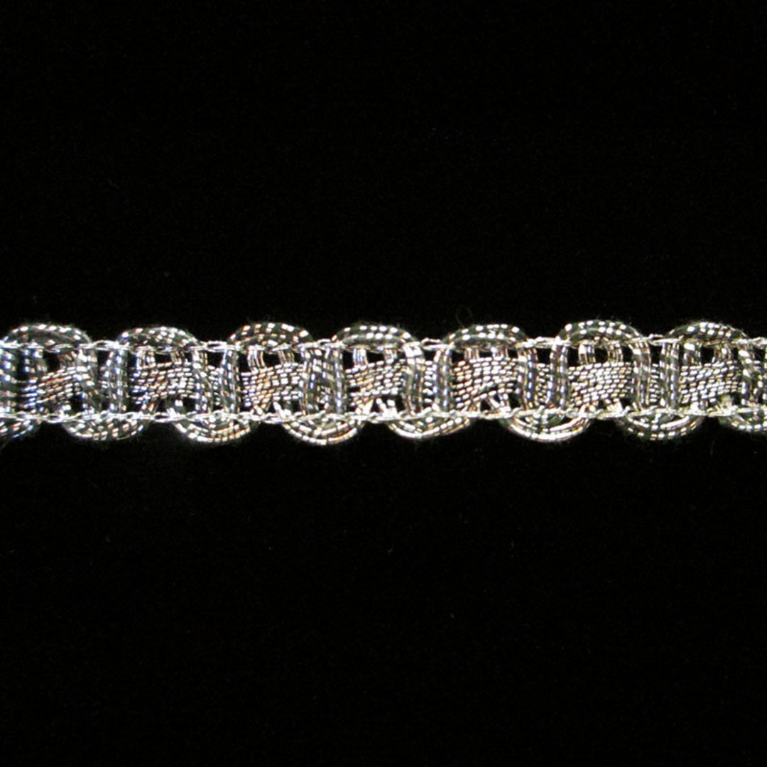 621.4 Metallic Gimp Trim - "large U-loop" Antique-silver - 3/8" (9mm ...