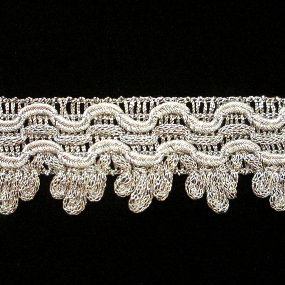 739.4 Metallic Gimp "triple Icing" Antique-silver 1-3/16" (30mm ...
