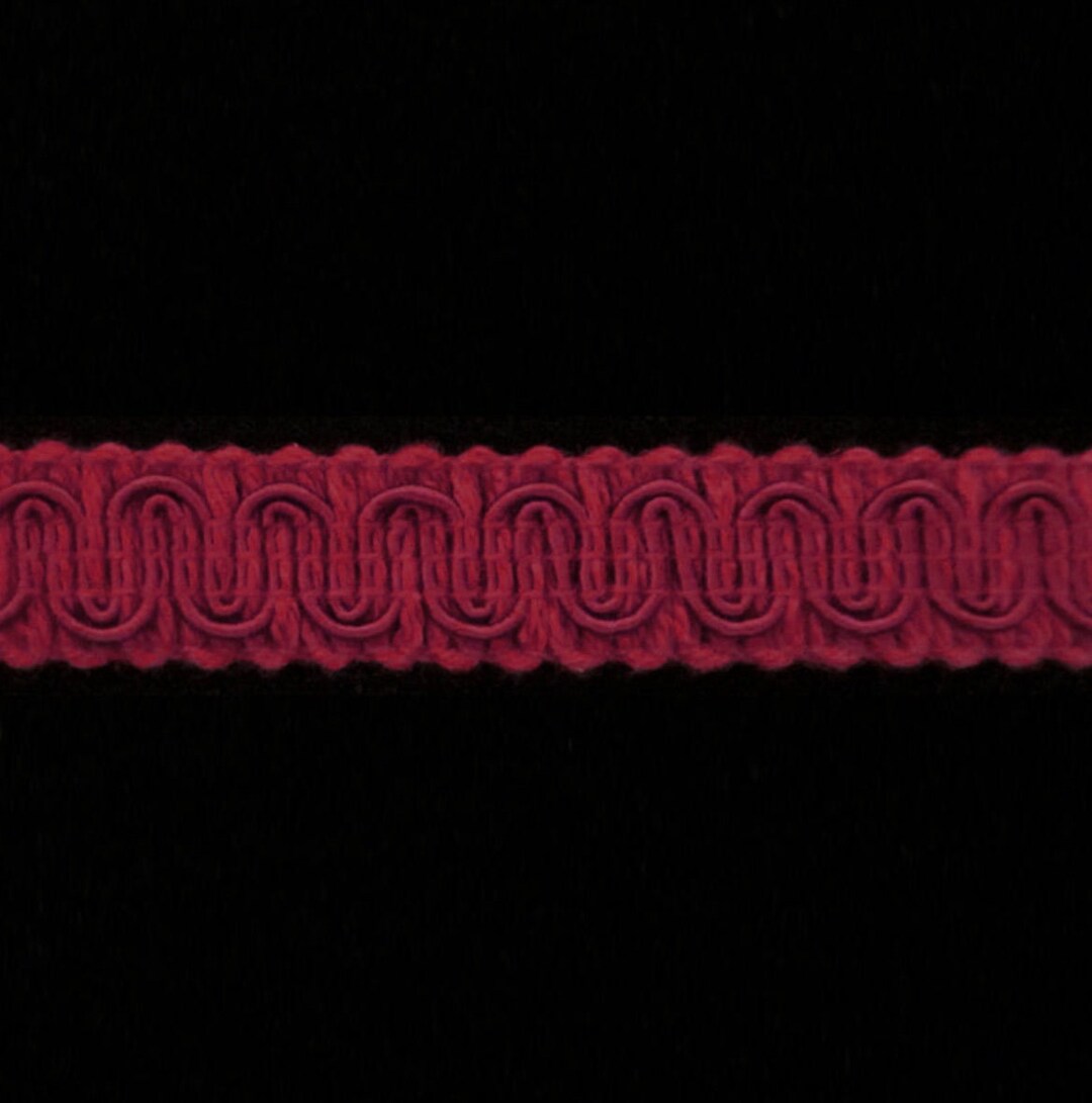 REMNANT R080 Gimp Trim Dark Red - 5/8" (16mm) - 1y 14" Long, Burgundy ...