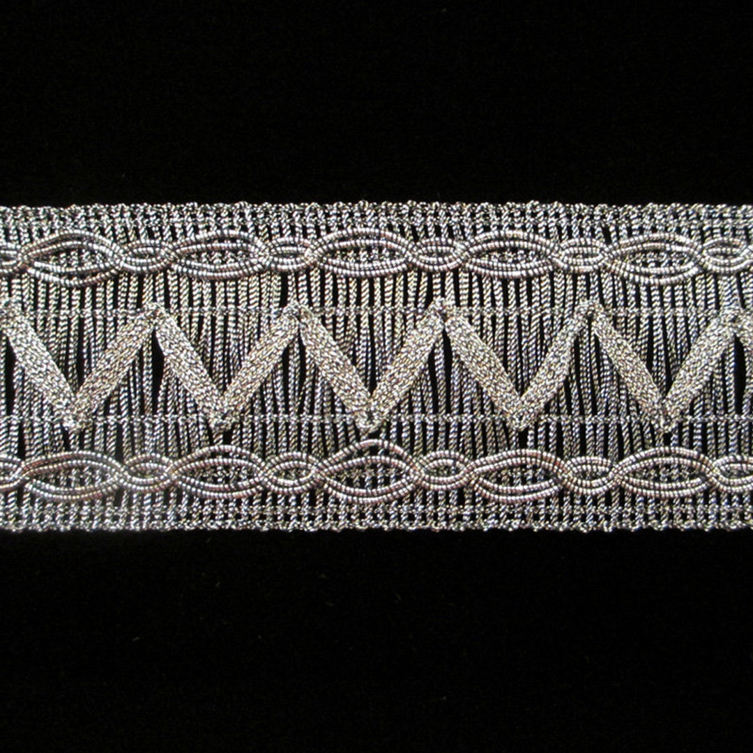 702.4 Metallic Gimp - "infinity" Antique-silver - 1-3/4" (47mm), Wide ...