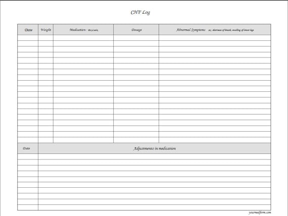 Fillable CHF Log / PDF/ Digital Health forms/ Printable / | Etsy Fillable CHF Log / PDF/ Digital Health forms/ Printable / | Etsy