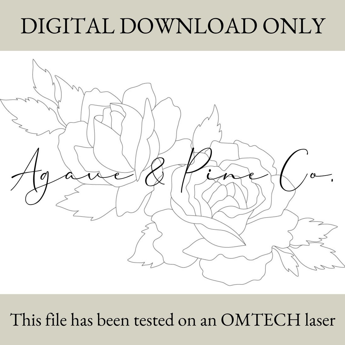 Rose Template / Single Line Laser File / Laser Template - Etsy