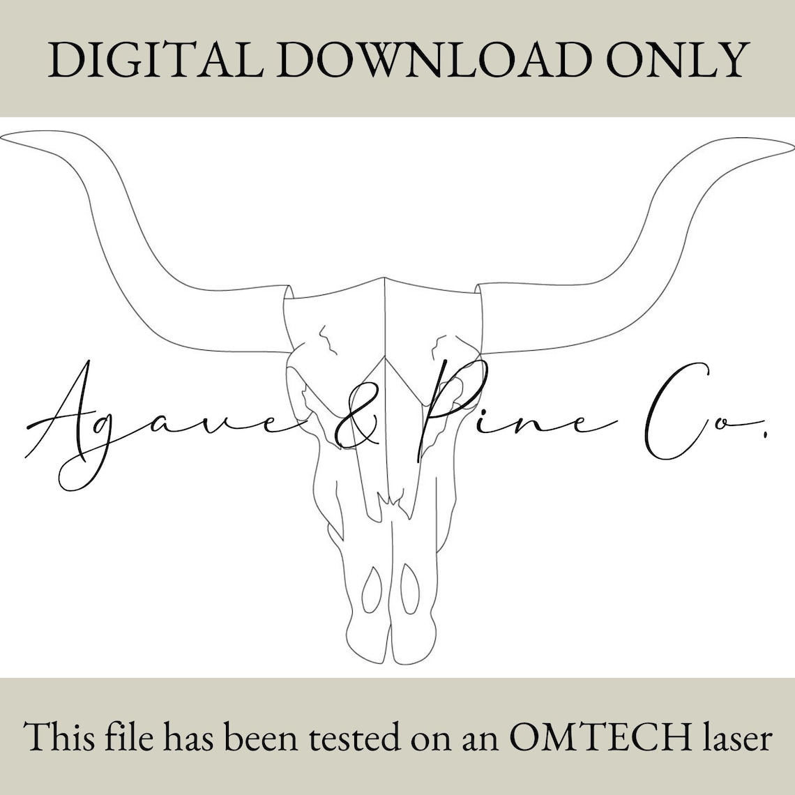 Longhorn Template / Single Line Laser File / Laser Template - Etsy