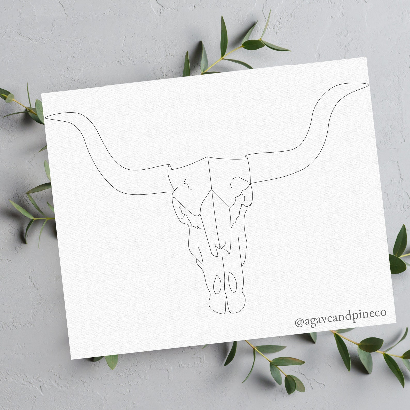 Longhorn Template / Single Line Laser File / Laser Template - Etsy