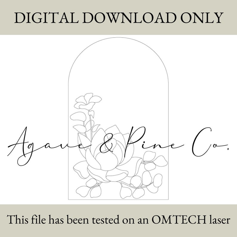 Magnolia Arch Template / Single Line Laser File / Laser Template - Etsy