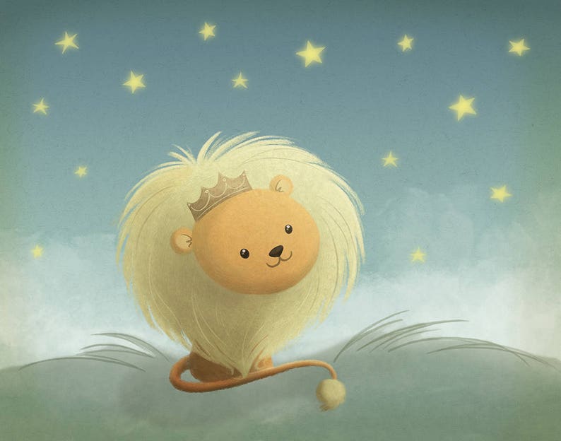 Bedtime Lion 8x10 - Etsy