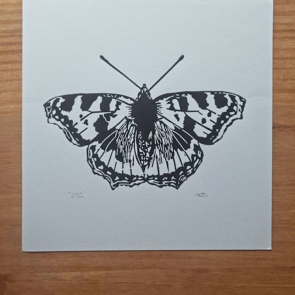 Butterfly Linocut - Etsy UK