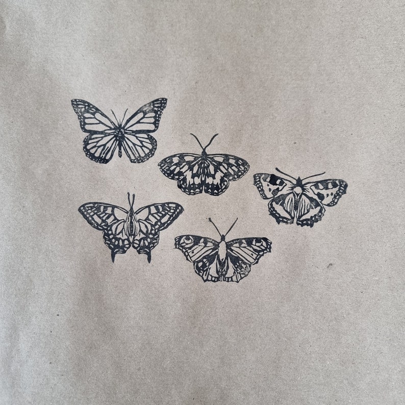 Butterfly Rubber Stamp Kit : Monarch Stamp, Small Tortoiseshell, White ...