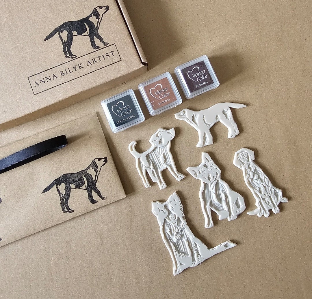 Dogs Rubber Stamp Kit : Jack Russel, Border Collie, Dalmation, Labrador ...