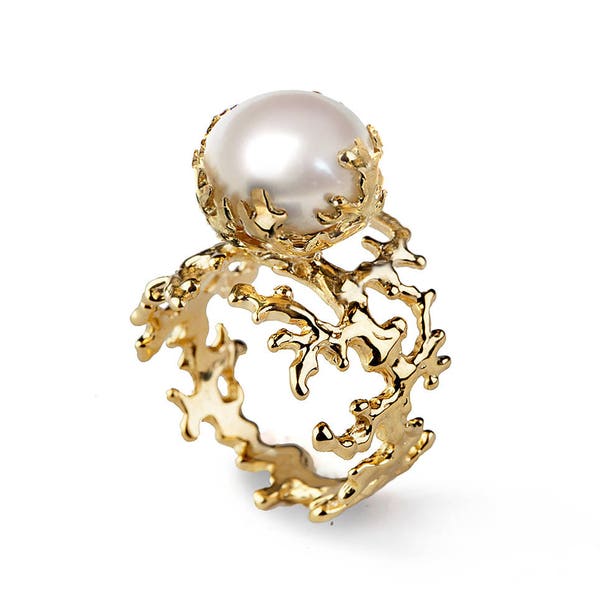 Big Pearl Ring - Etsy