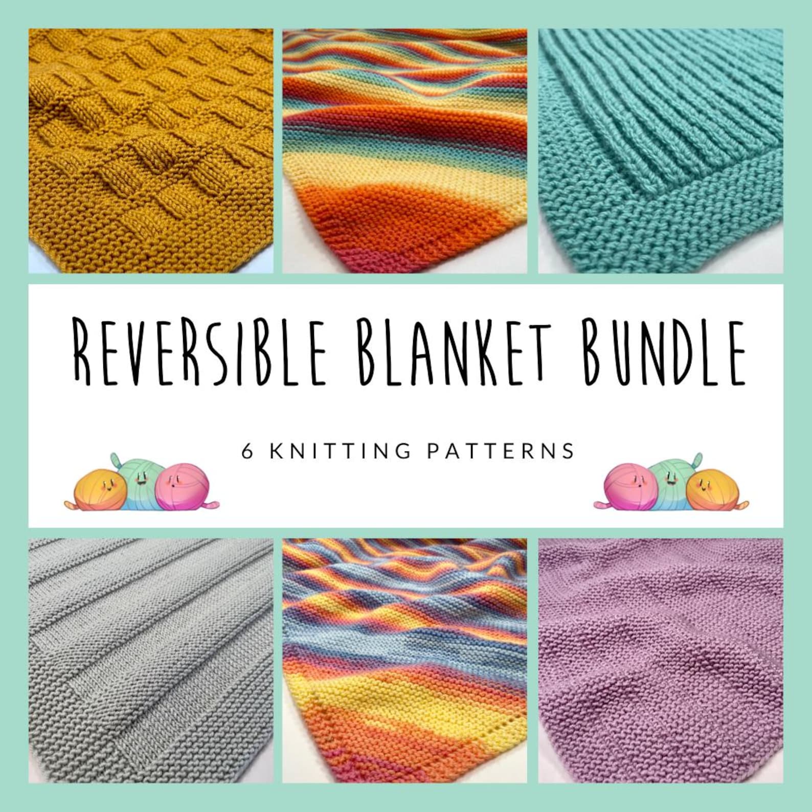 Reversible Blanket Bundle - Knitted Blanket Patterns - Etsy