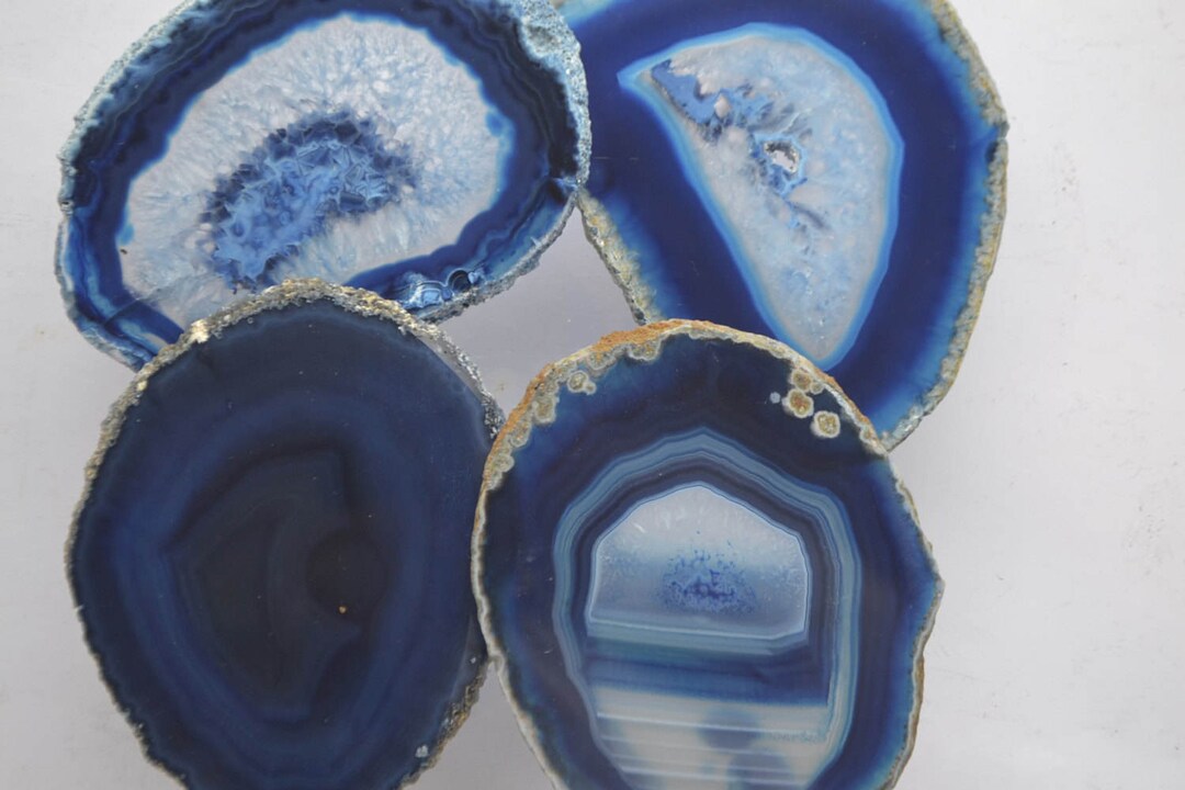 EXTRA-LARGE Size Blue Brazilian Agate Slice With No HOLE for Coasters ...