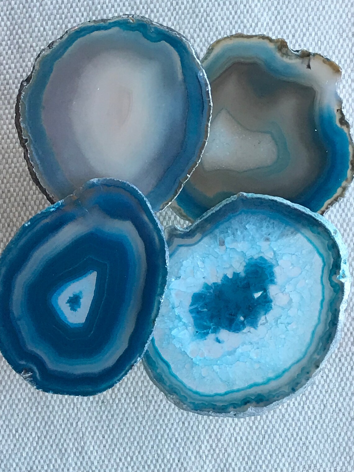 LARGE Size Teal Blue Turquoise Brazilian Agate Slice With NO | Etsy