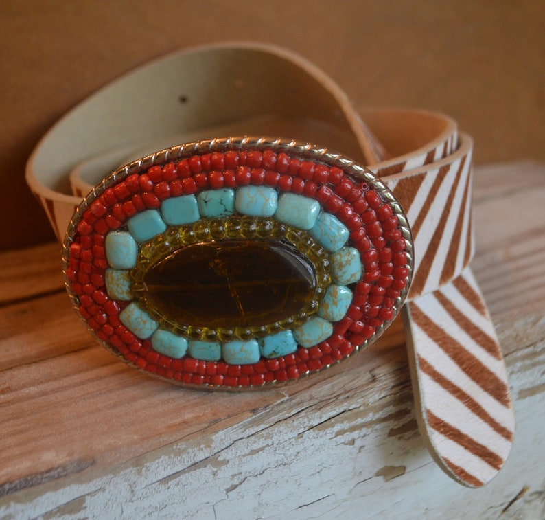 BEADED BELT BUCKLE Handmade One of a Kind Buckle Snap - Etsy