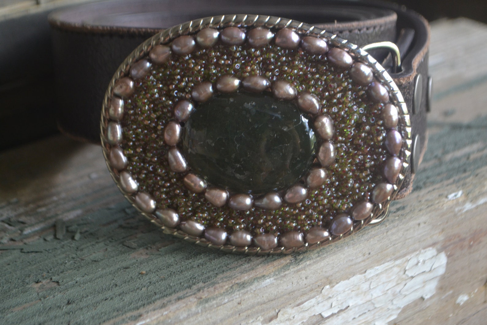 BEADED BELT BUCKLE Handmade One of a Kind Buckle Snap - Etsy