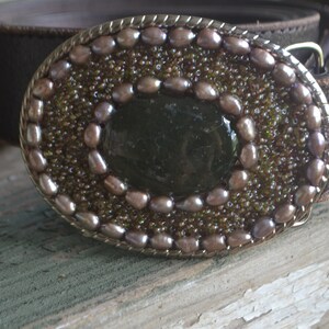 BEADED BELT BUCKLE - Handmade, One of a Kind, Buckle, Snap Belt Buckle ...