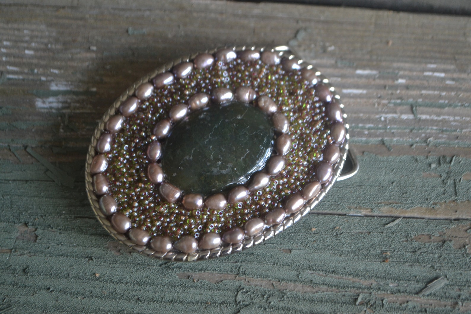 BEADED BELT BUCKLE Handmade One of a Kind Buckle Snap | Etsy