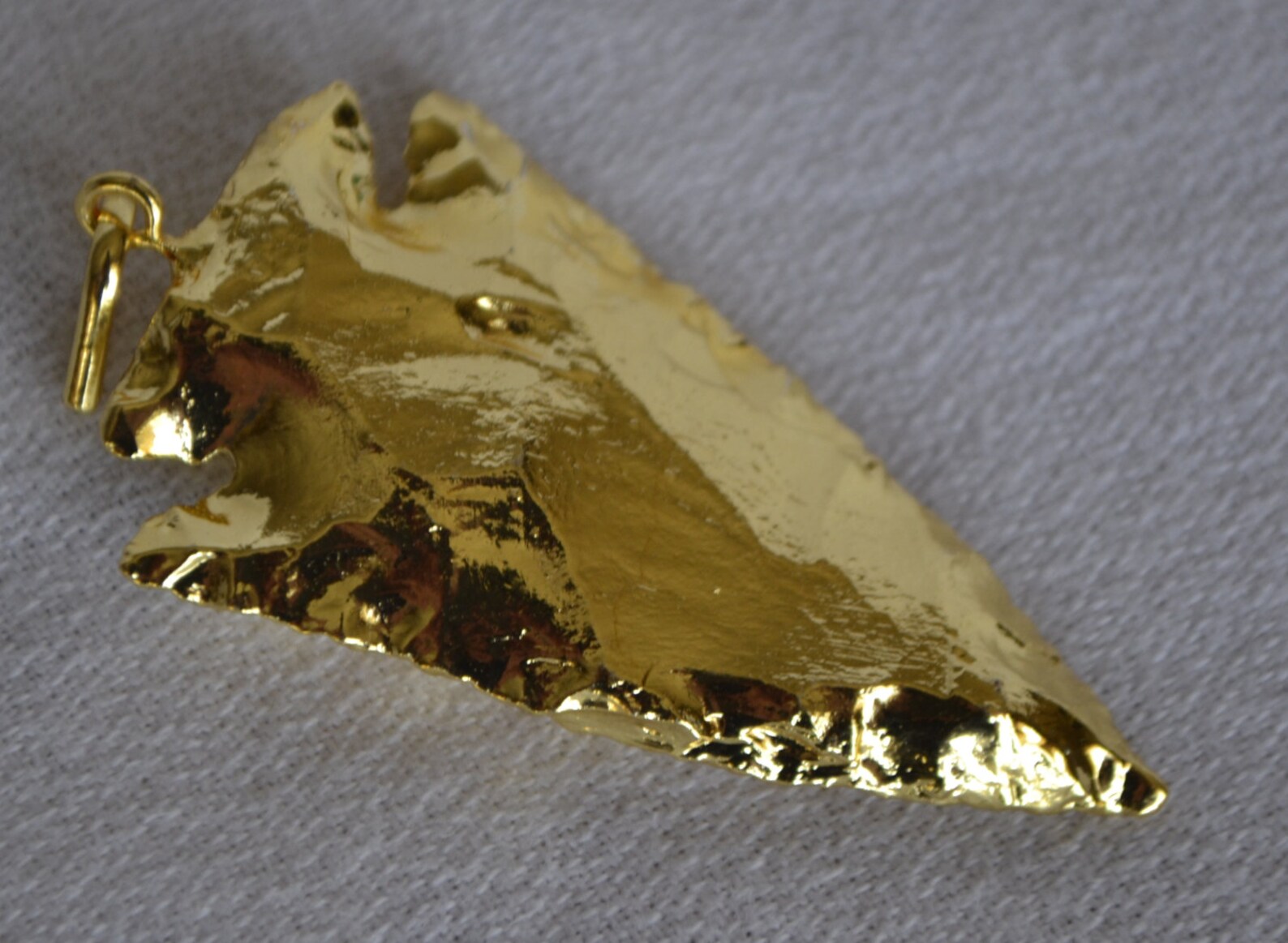 NEW GOLD 24K Gold Plated Jasper Arrowhead Pendant Charm | Etsy