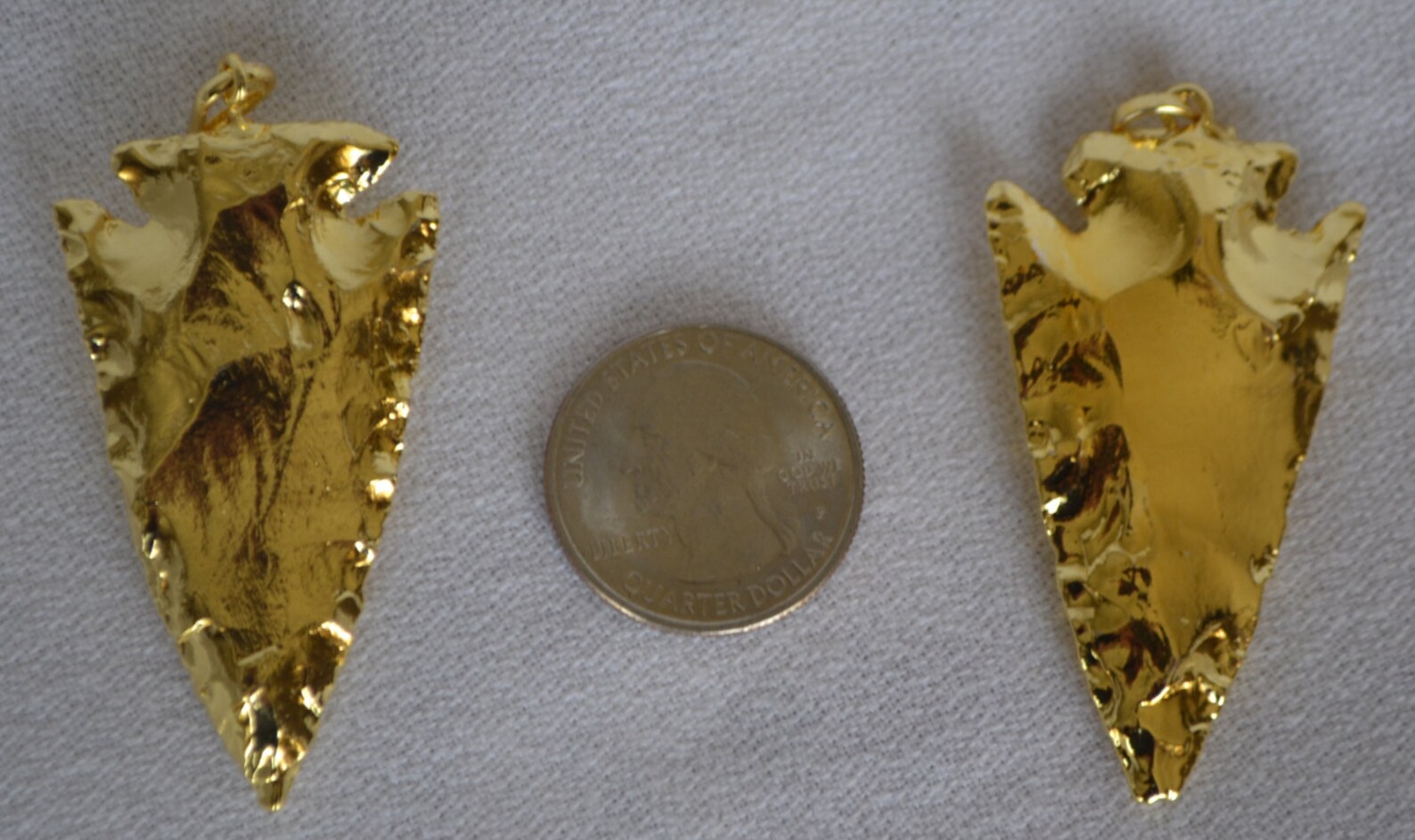 NEW GOLD 24K Gold Plated Jasper Arrowhead Pendant Charm | Etsy