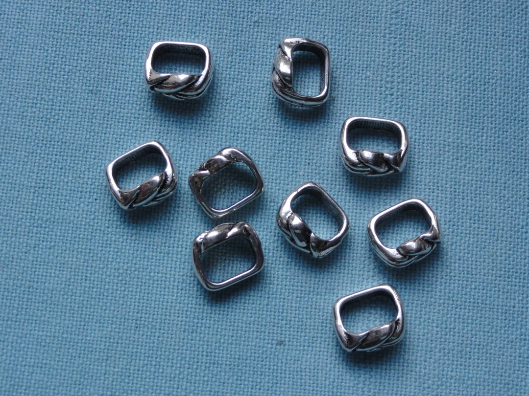 Silver Oval Knot Spacer Bead for Licorice Leather Bracelet - Etsy