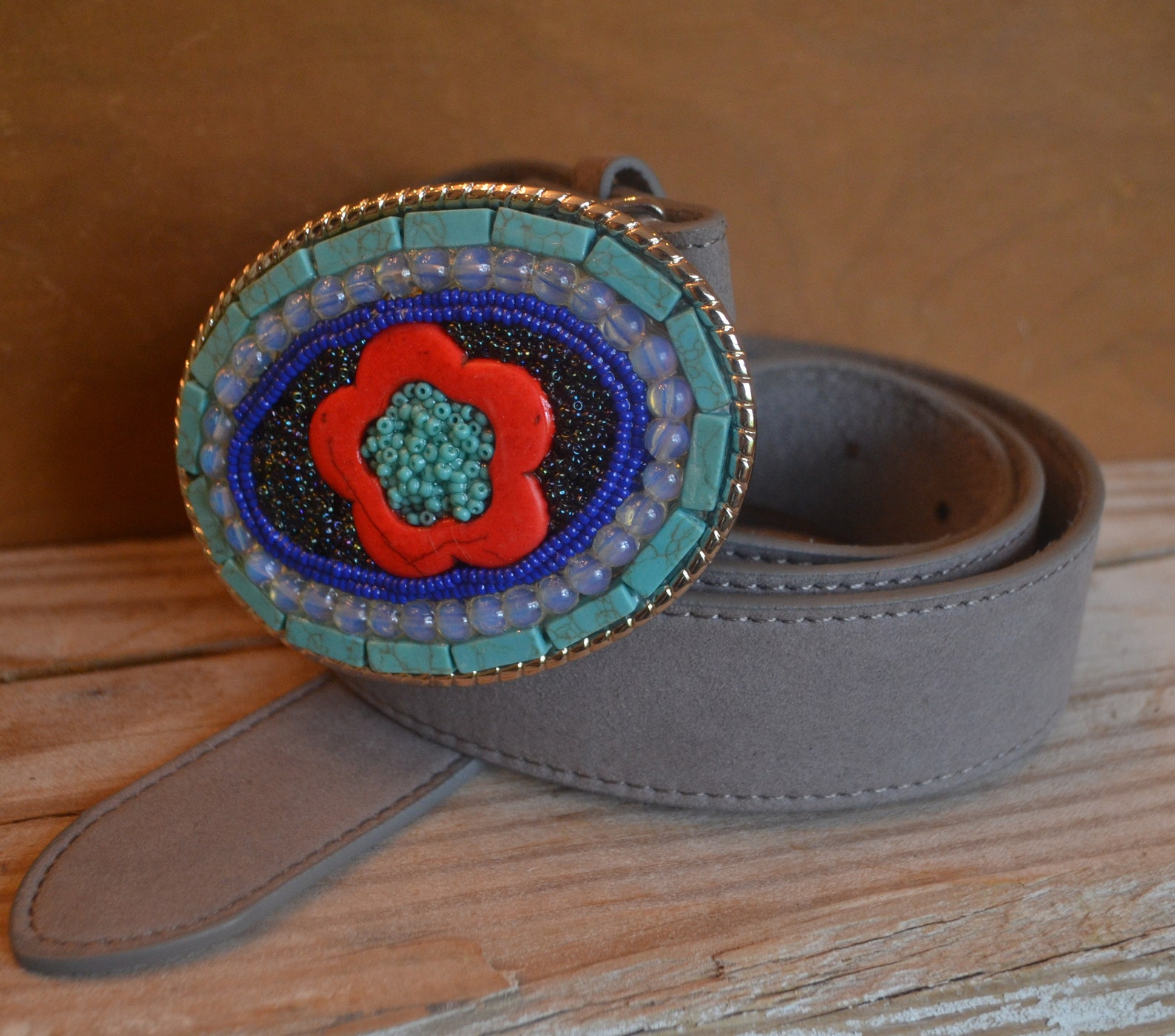 BEADED BELT BUCKLE Handmade One of a Kind Buckle Snap - Etsy