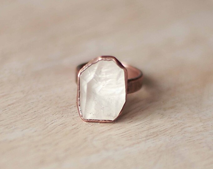 Crystal Quartz Ring Raw Crystal Ring Rough Gemstone Raw Stone - Etsy