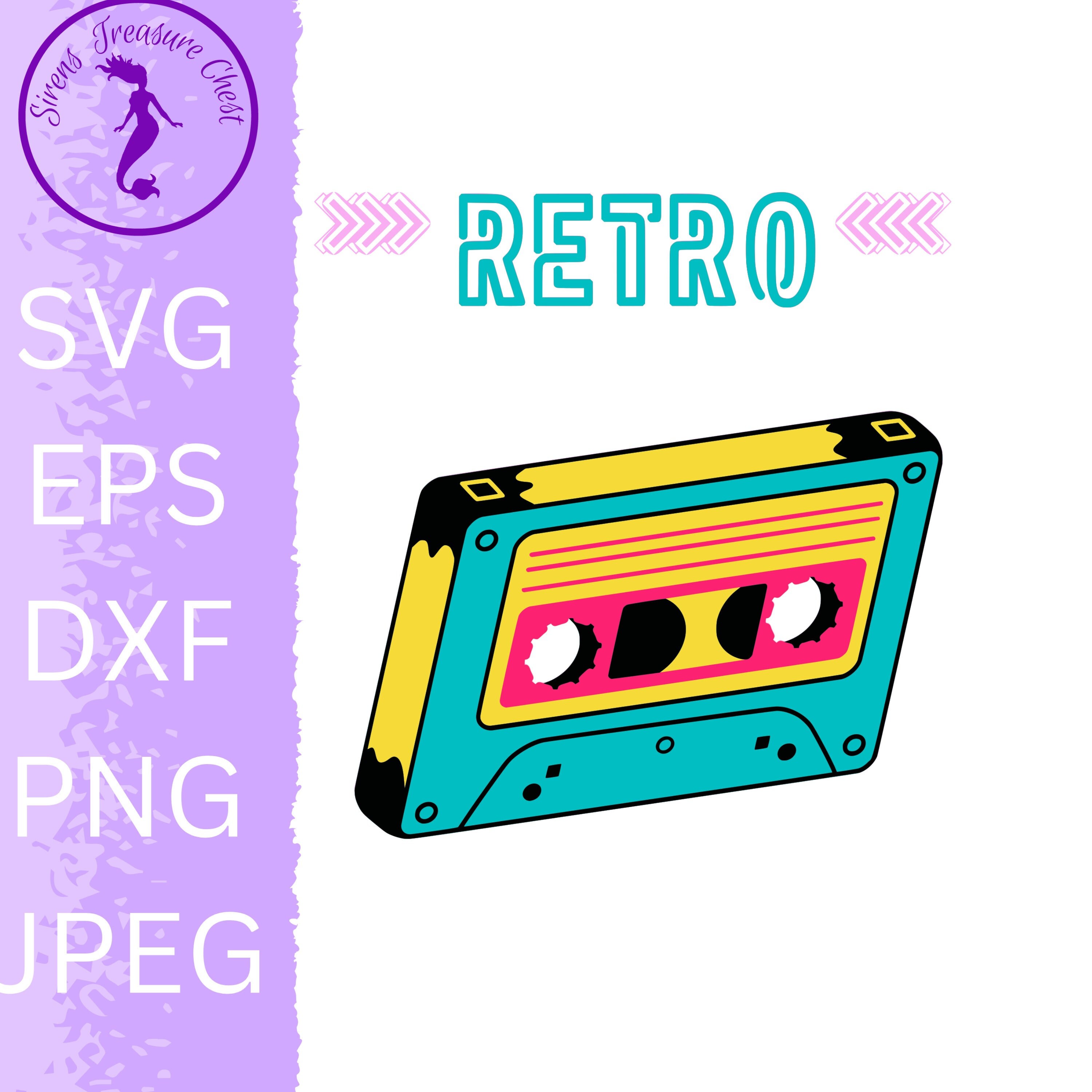 Retro Cassette Tape Svg-retro Svg-vintage Tape Svg-digital Downloads ...