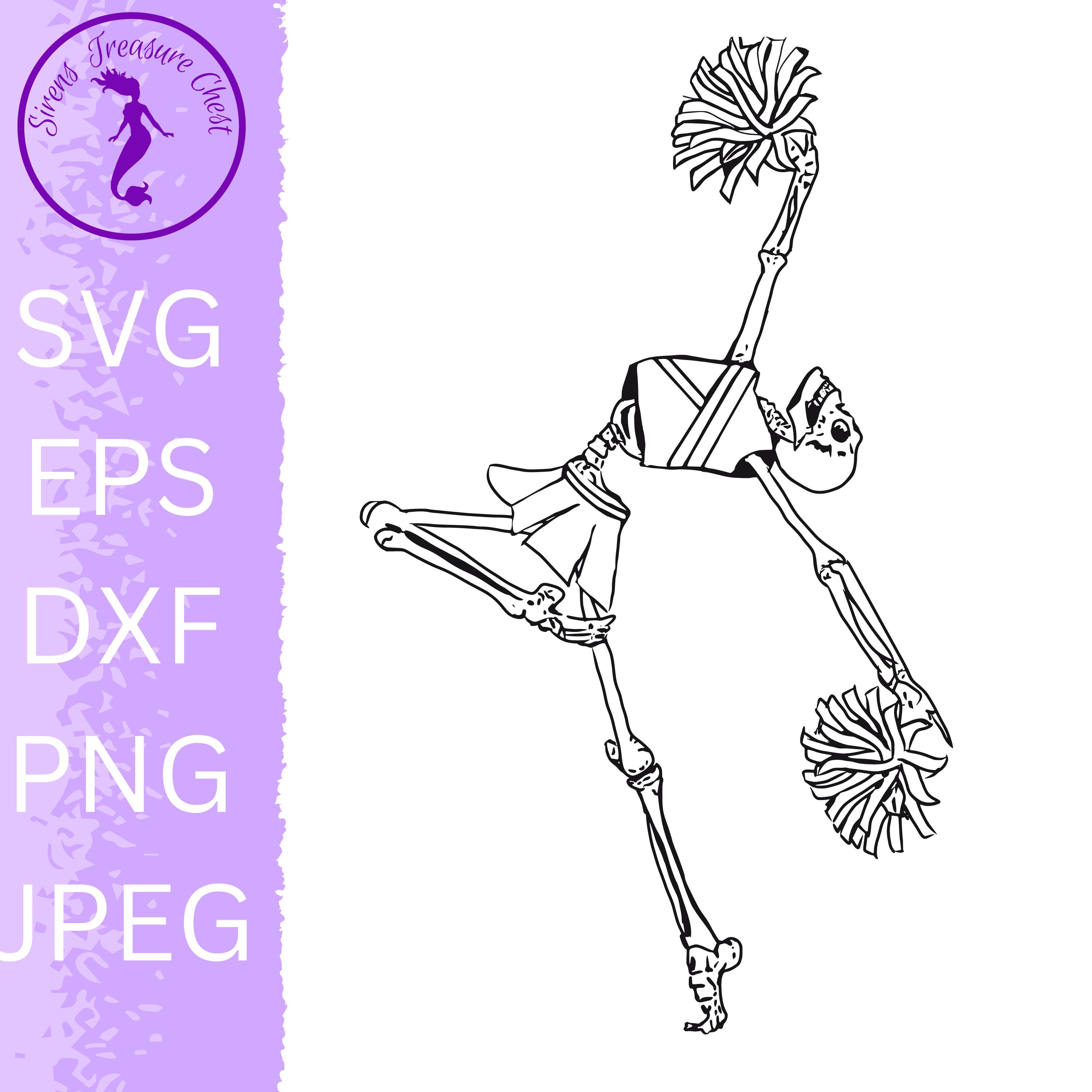 Halloween Skeleton Cheerleader Svg-dancing Skeleton Svg-spooky Season ...