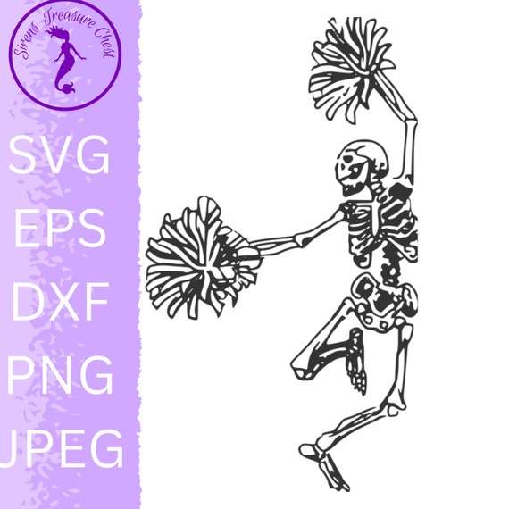 Skeleton Cheerleader Svg-halloween Svg Cheer Mom Svg - Etsy