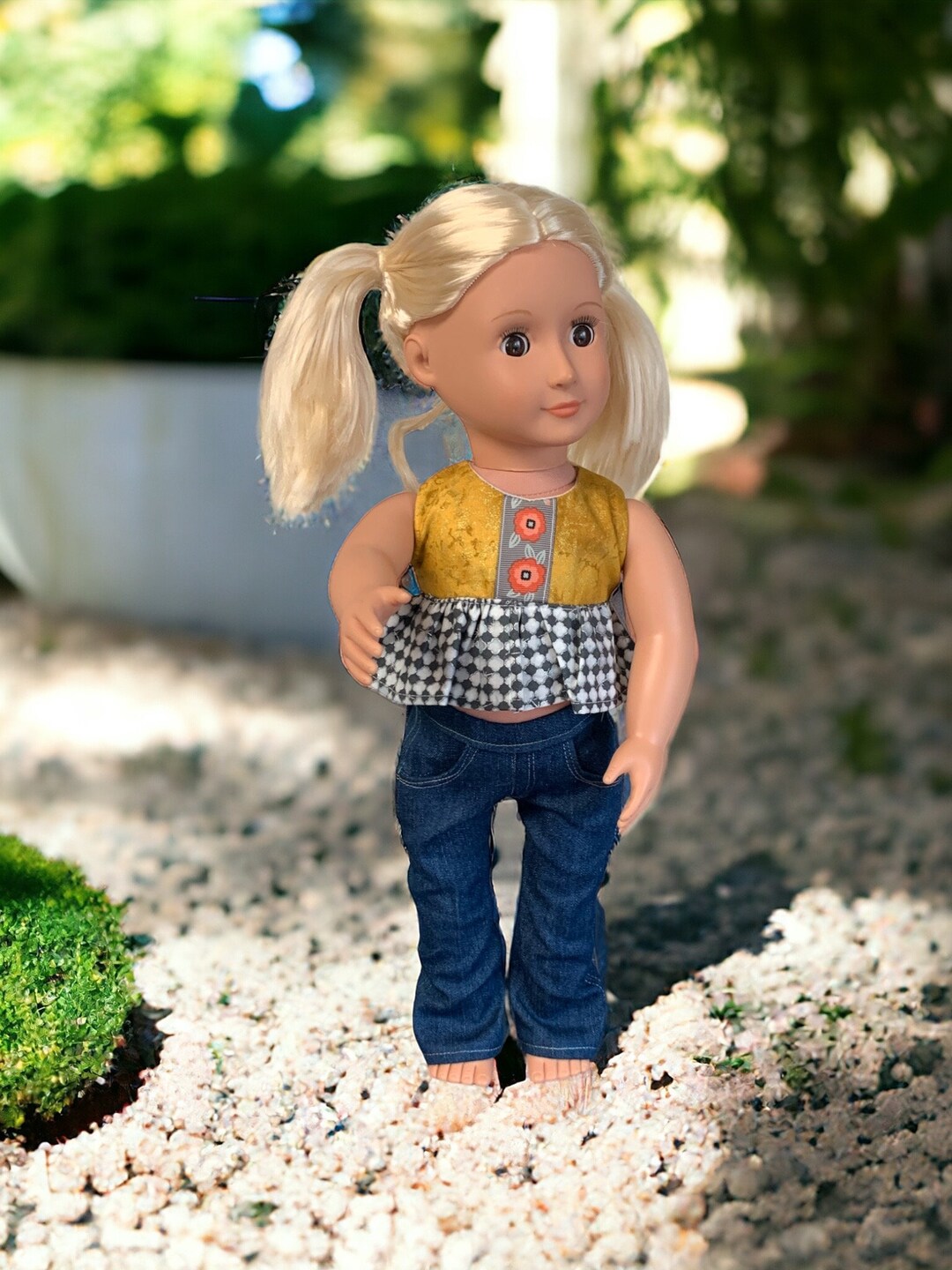 18” Doll Clothes Outfit - Jeans and Ruffled Top - Etsy