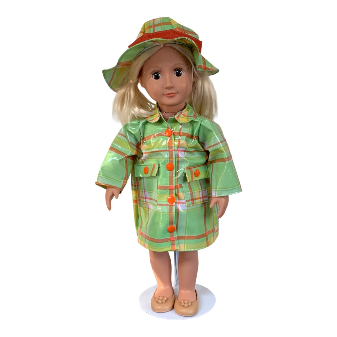 18” Doll Clothes Outfit - Vinyl Rain Jacket With Rain Hat - Etsy