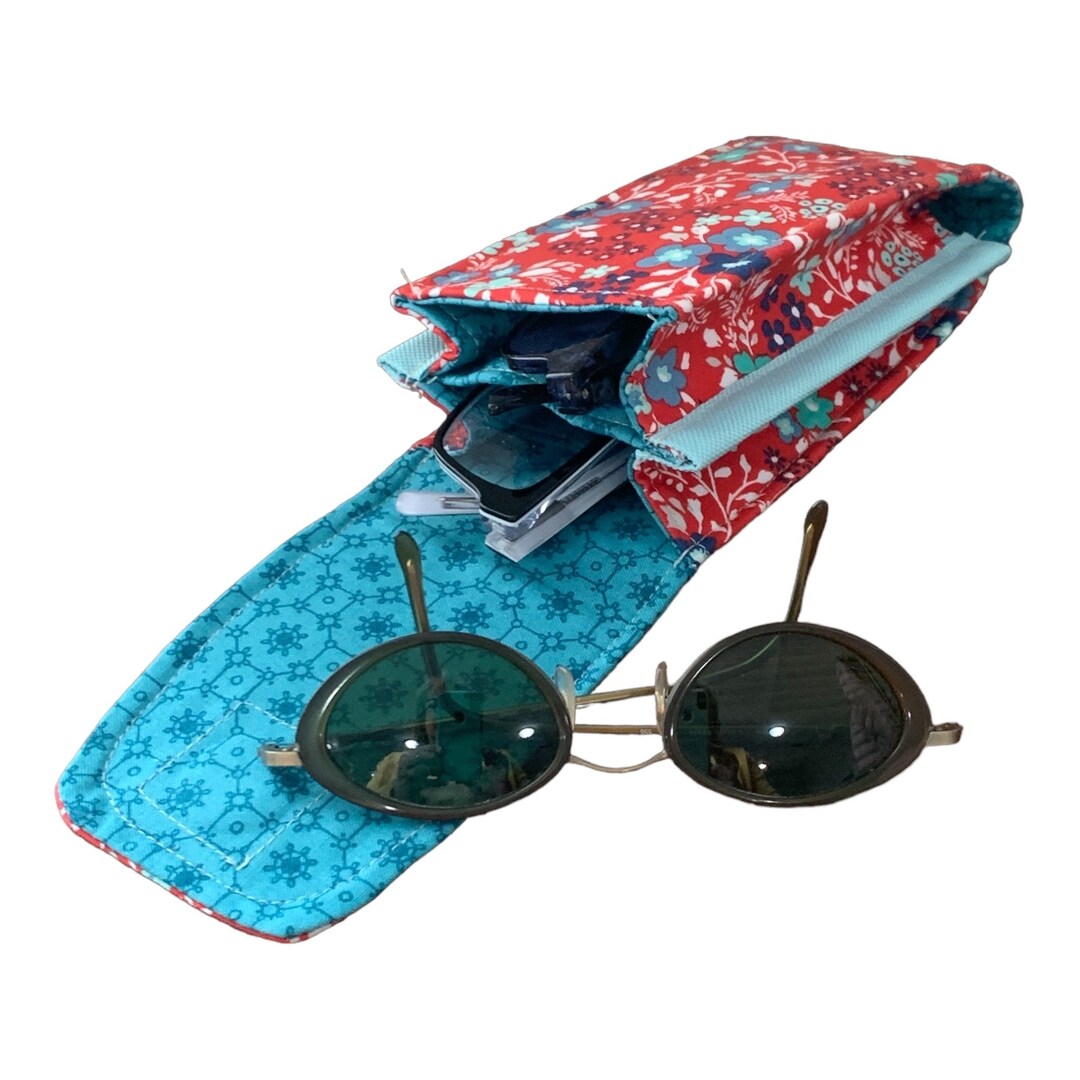 Double Vision Glasses Case- Red Flower - Etsy