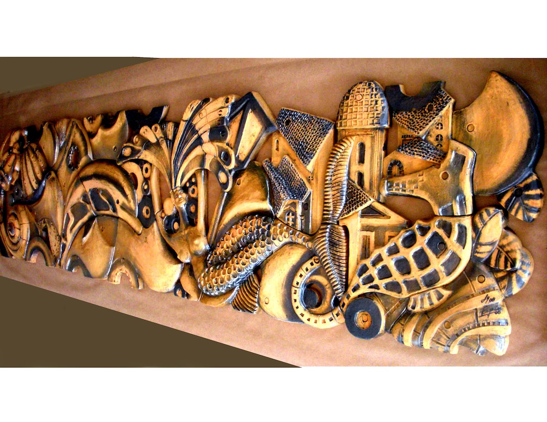 Mural-ceramic Mural-wall Ceramic Sculpture-fine Art Ceramic - Wall Art ...
