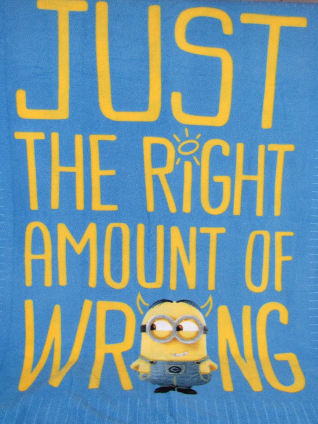 Minions "just the Right Amount of Wrong" Fleece Blanket - Etsy