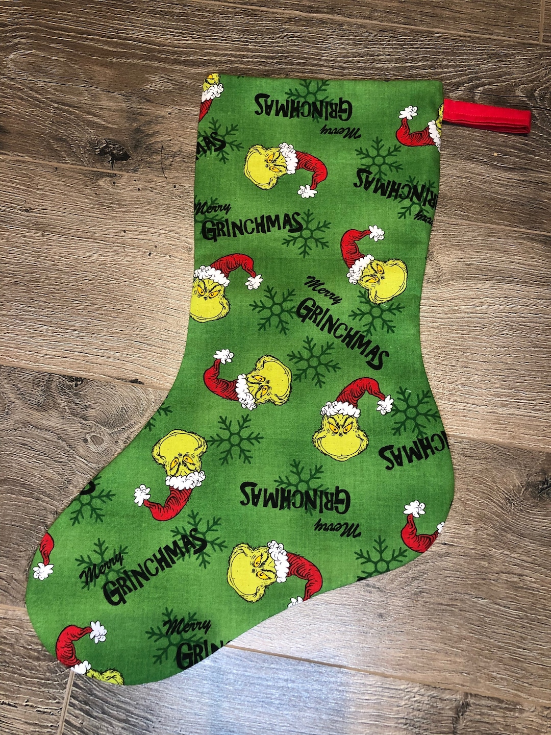 Grinch Inspired Stocking Merry Grinchmas - Etsy