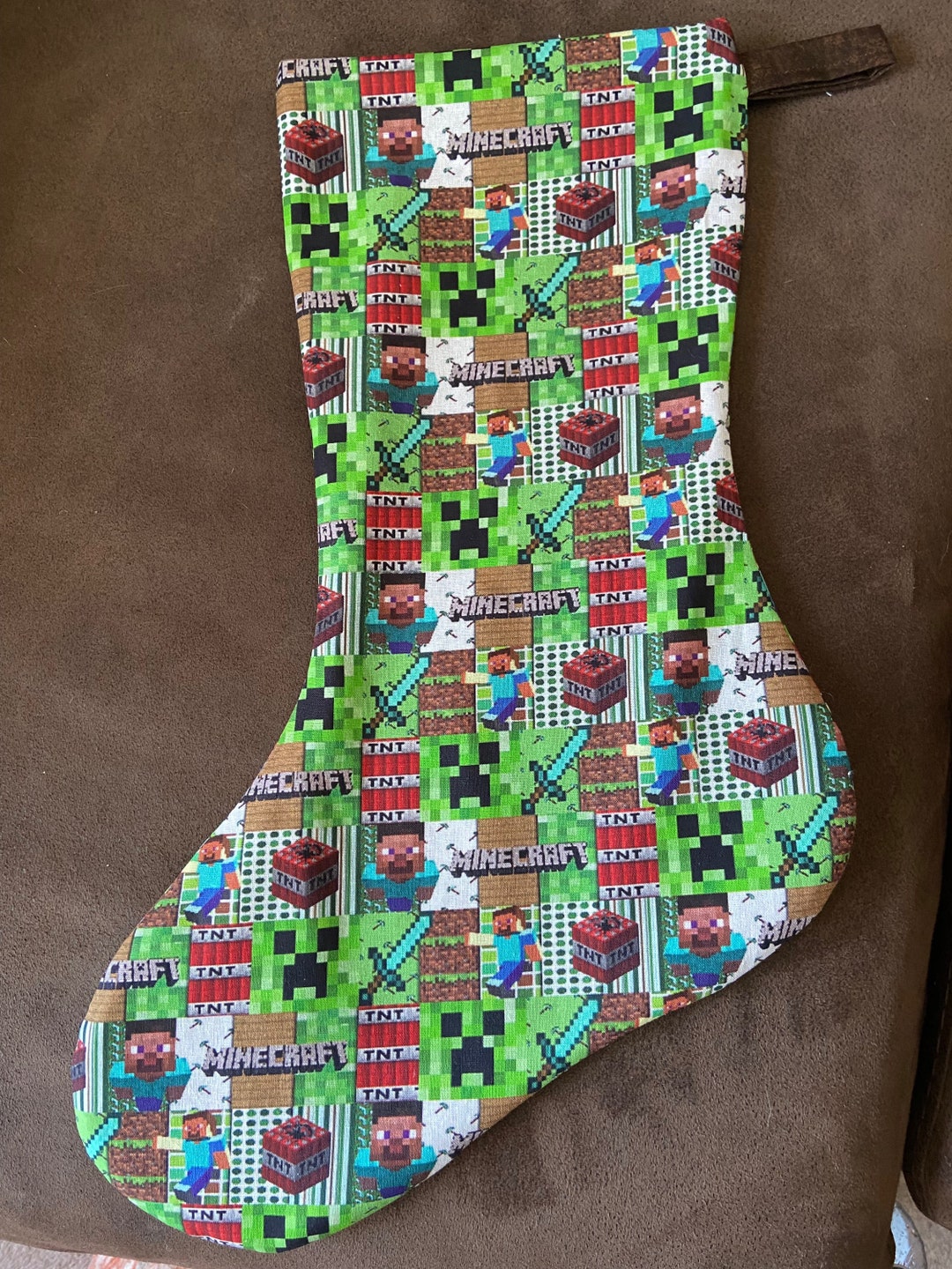 Minecraft Inspired Stocking - Etsy