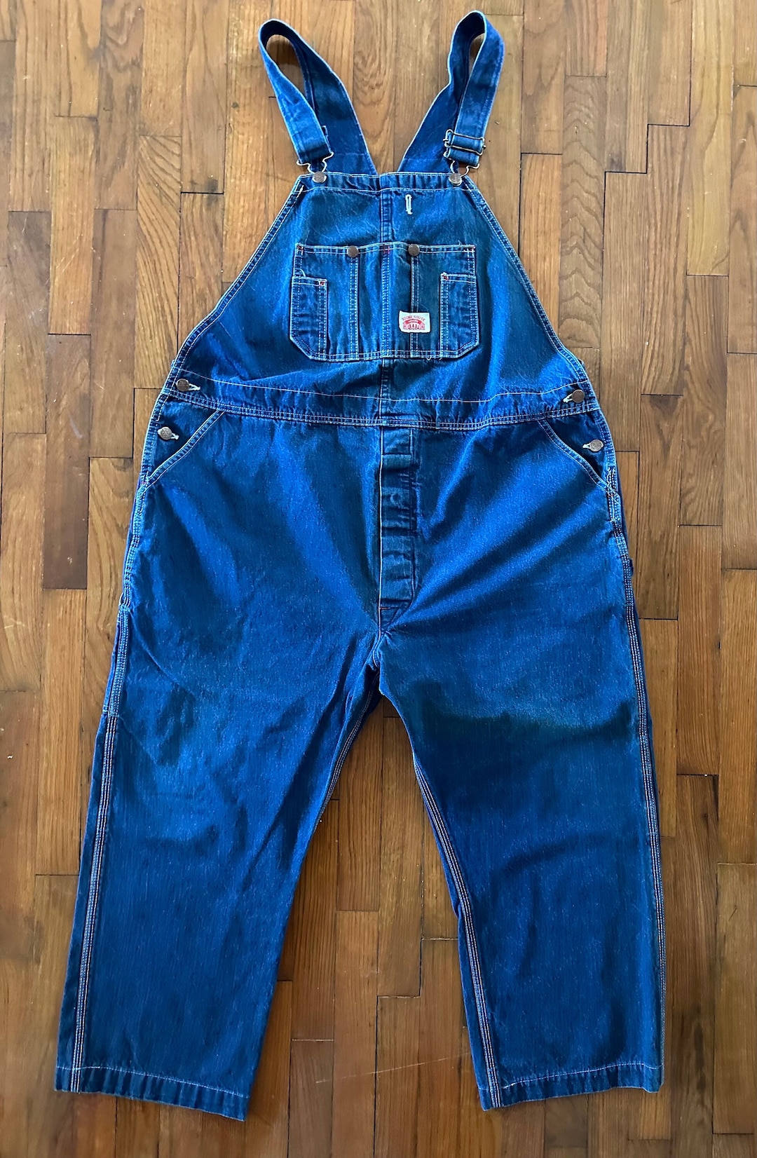 Vintage Roundhouse 90's Overalls 48 X 30, Dark Denim Bib Overalls ...