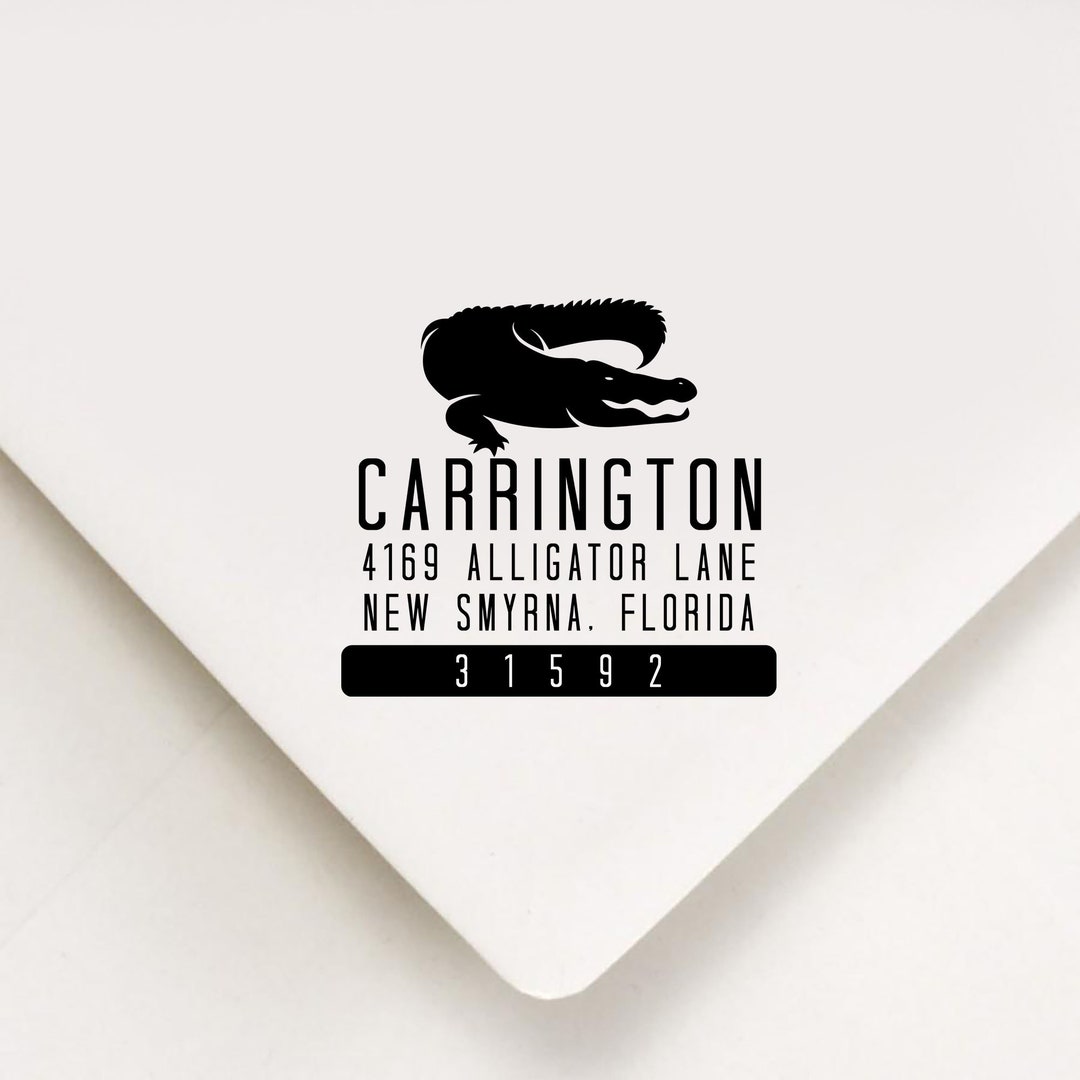Alligator Address Stamp Self Inking Crocodile Return Address Stamp ...