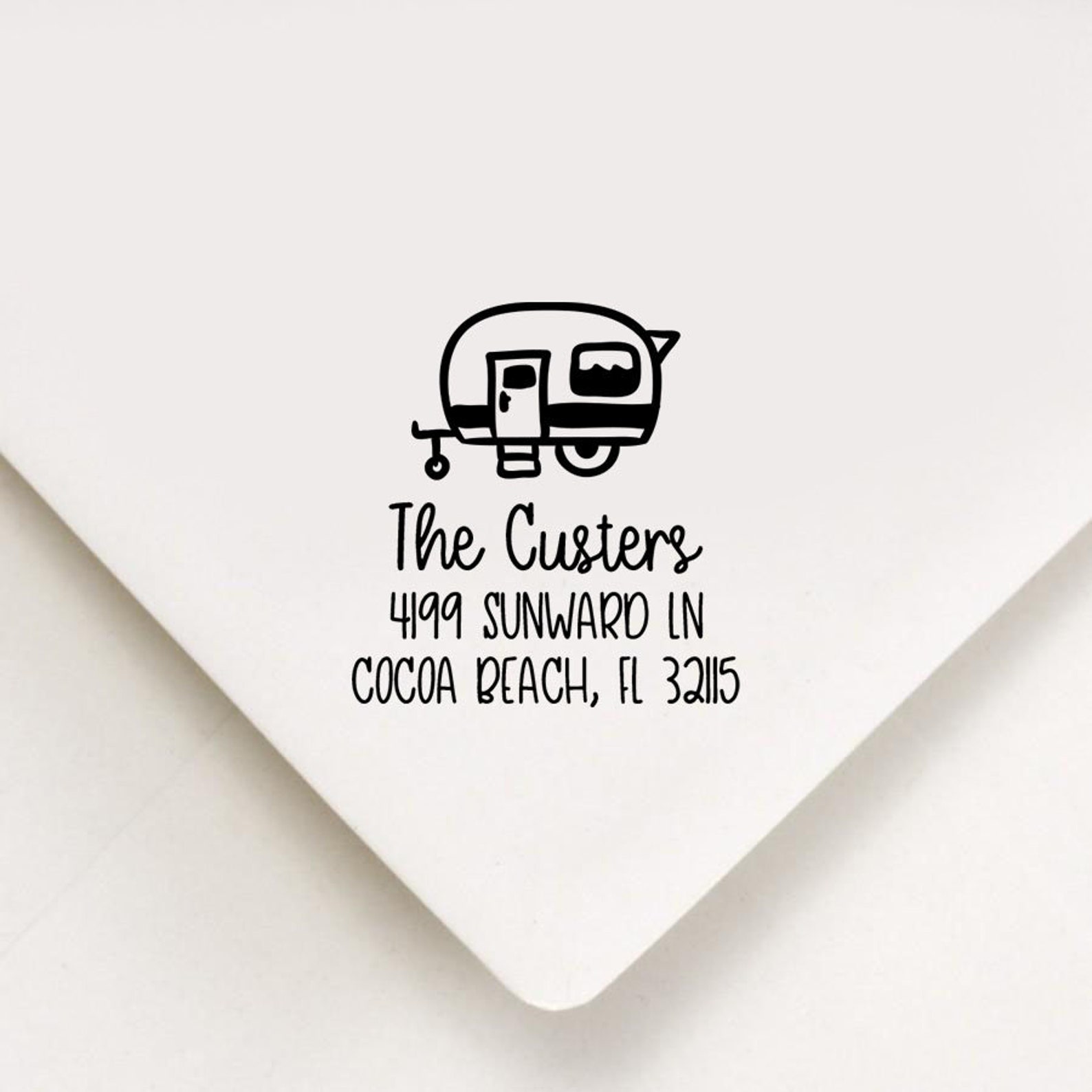 Happy Camper Return Address Stamp, Custom Stamp, Self Inking Stamp ...