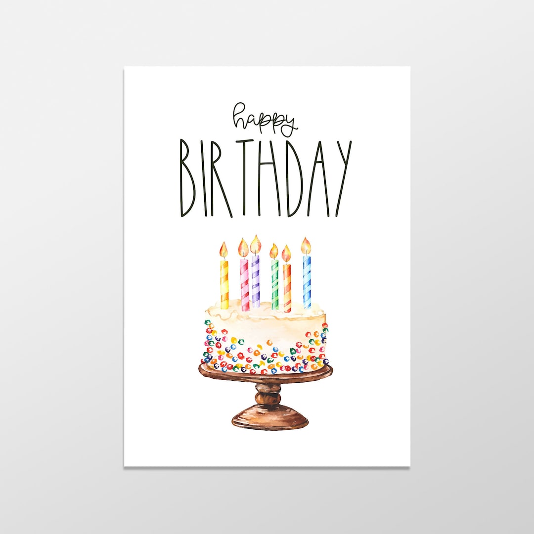 Birthday Card, Happy Birthday Card, Birthday Greeting Card, Birthday ...